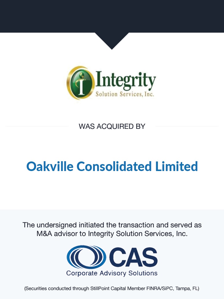 Select Transactions | PA & MD | Outsourced Business Services | CAS