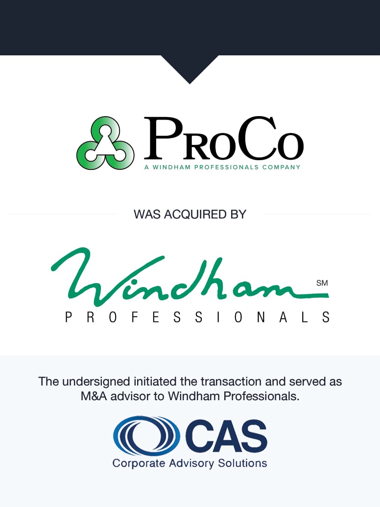Select Transactions | PA & MD | Outsourced Business Services | CAS